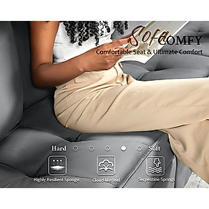 PaPaJet Sectional Sofa, 6 Seater Modular Sectional Couch- Convertible U Shaped Sectional Sofa Couch, 32" Seat Depth Oversized Couch for Living Room, Office (Velvet,Grey)