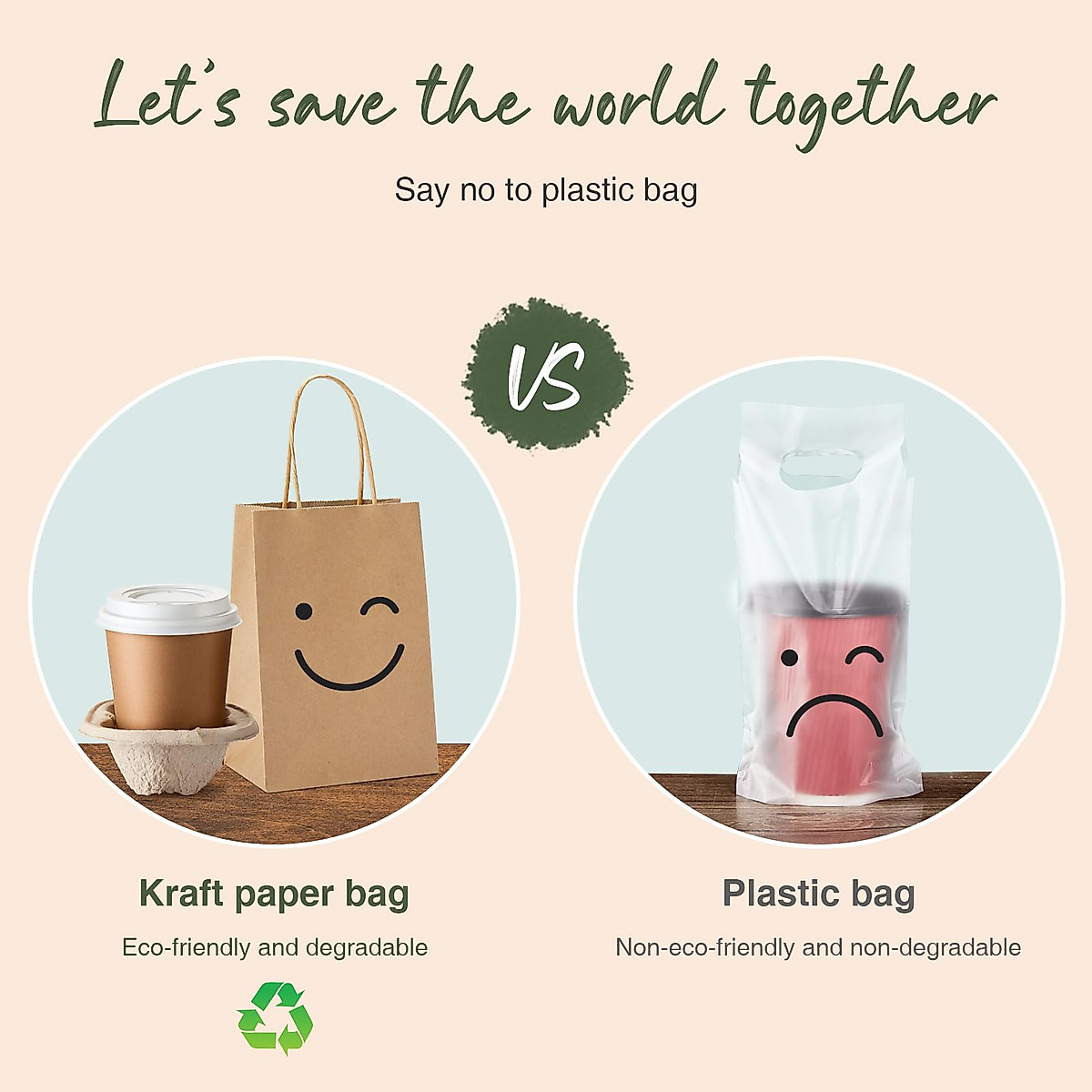 GSSUSA 50 Pcs Brown Kraft Paper Bags 5.25x3.75x8, Small Paper Bags with Handles for Shopping, Gift, Merchandise, Retail, Party Favor, Wedding, Gift Bags, Bags for Small Business, Boutique