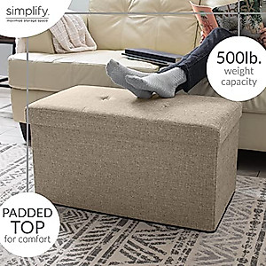 Simplify Polypropylene Storage Ottoman, Natural (F-0637-NATURAL)