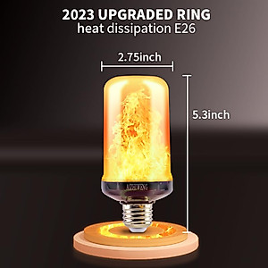 AIZHIWENG Led Flame Light Bulb, 2 Pack, E26 Flickering Light Bulbs with 4 Modes, Energy Efficient, Good Heat Dissipation, Faux Flames, Versatile Use - Flame Light Bulbs with Multi Light Modes