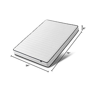 Z-hom Full Mattress 8 Inch, Full Size Mattresses Hybrid Innerspring Mattress in a Box, Full Foam Spring Mattress with Motion Isolation & Pressure Relief for Full Bed Frames, Medium Soft, White