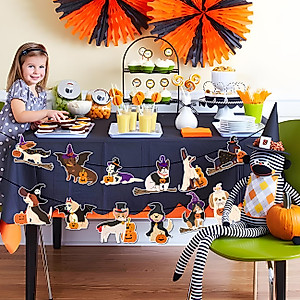 Halloween Party Decorations Halloween Banner Halloween Dog Garland Bunting Banner Cute Witch Hat Pumpkin Puppy Dog Hanging Banner for Halloween Birthday Holiday Party Wall Home Office Decor