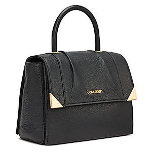 Calvin Klein Fern Top Handle Crossbody, Black/Gold