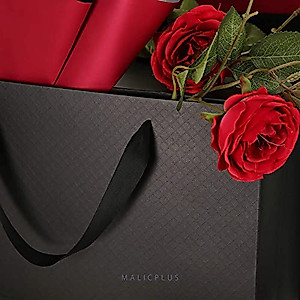 MALICPLUS 12 Extra Large Gift Bags 16x6x12 Inches, Luxury Matte Black Large Gift Bags with Handles for All Occasions (Lattice Texture Finish)