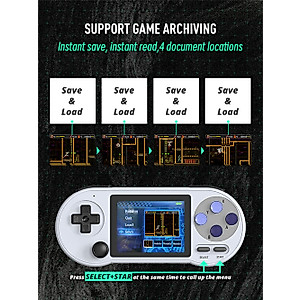 Handheld Game Console, Built in 6000+ Games, 3.0 Inch IPS Screen Retro Handheld Game Console, SF2000 Handheld Console Support 7 Emulators & AV Output, Ideal Gift for Kids Adults