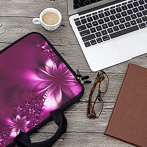 RICHEN 17 inch Laptop Shoulder Bag Carrying Case Computer PC Cover Pouch with Handle Fits 15.6/16/17/17.3/17.4 inch Laptop Notebook (16-17.3 inch, Flowers)