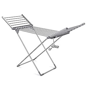 tonchean Heated Drying Rack Folding Electric Clothes Drying Rack, Collapsible Laundry Drying Rack, Free-Standing Heating Garment Dryer Towel Rail Space Saving for Home Indoor/Outdoor