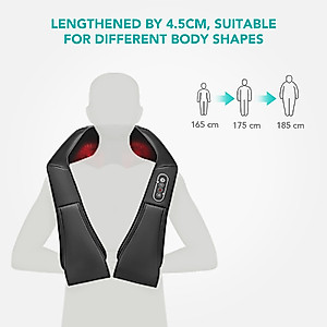 Neck Shoulder Massage with Soothing Heat, Electric Shiatsu Back Massager 3D Deep Tissue Kneading Massagers for Full Body Muscle Pain Relief Relax, Christmas Birthday Gift, Black