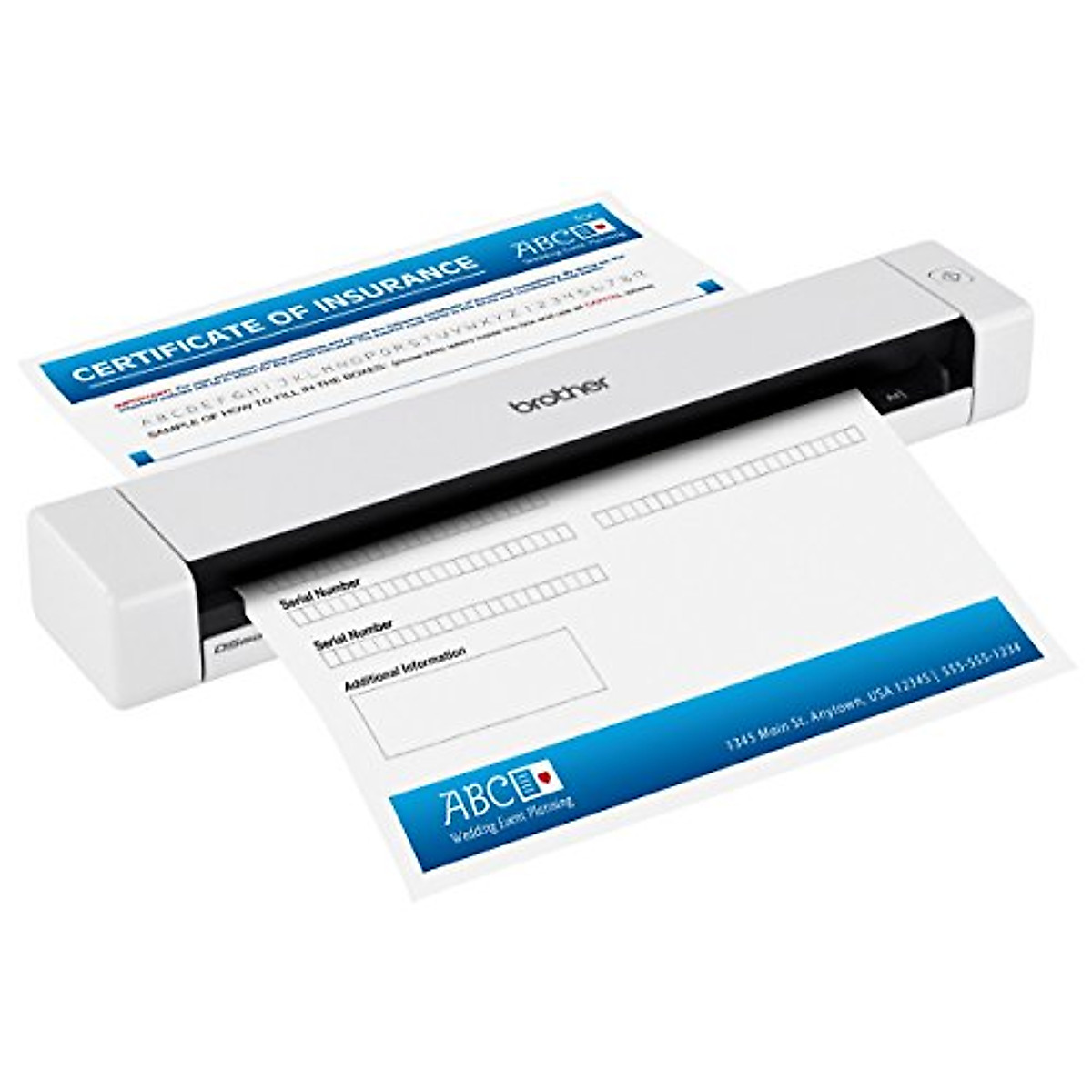 Brother Mobile Color Page Scanner, DS-620, Fast Scanning Speeds, Compact and Lightweight, Compatible with BR-Receipts, Black