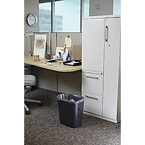 Rubbermaid Commercial Products 28QT/7 GAL Wastebasket Trash Container, for Home/Office/Under Desk, Black (FG295600BLA)