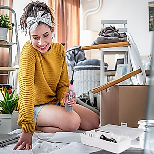 WORKPRO Electric Cordless Screwdriver Set - 4V USB Rechargeable Lithium-ion Battery Screwdriver Kit with LED Light - Small Screwdriver with 7pcs Bits for Home, Office, Apartment - Pink Ribbon