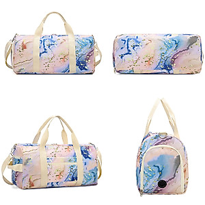 BLUBOON Sport Gym Duffle Bag for Women Girls Weekender Overnight Duffel Bag (Bronzing orange) 19.7"x9.5"x9.9"