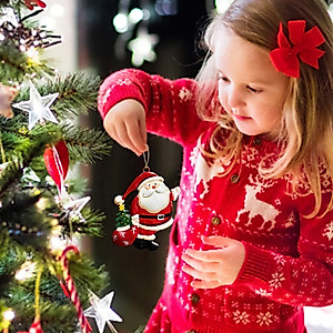 QAZIUY Christmas Ornaments Set Holiday Xmas Christmas Tree Ornament Decorations Santa Snowman Pendant Hand-Painted Decoration American Retro Christmas Tree Decoration for Home Holiday Party New Year