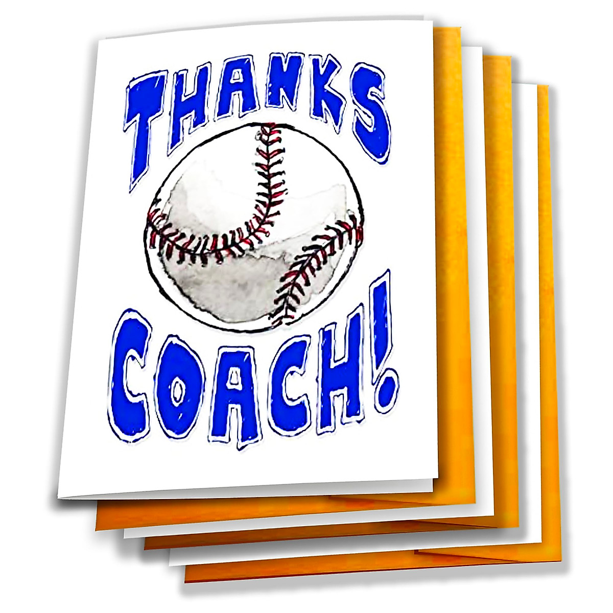 Play Strong 3-Pack Thanks BASEBALL Coach You're Awesome (5x7) Greeting Thank You Cards Set Amazing for Baseball Players, Teams, Coaches, Family and Fans - Your Coaches Will Love 'Em!