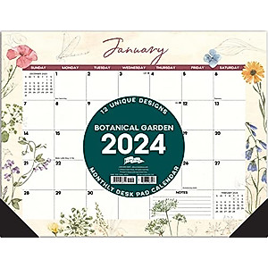 Willow Creek Press Botanical Garden Monthly 2024 Deskpad Calendar (22" x 17")
