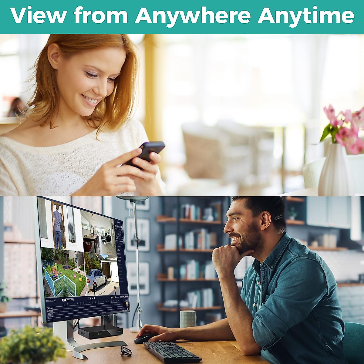 XMARTO WiFi 6 Long Range Wire-Free Solar Home Security Camera System Wireless, 4-Set 4MP QHD CCTV Camera Kit with 4K 10CH Expandable WiFi NVR and 1TB HDD Storage (Suitable for Indoors/Outdoors)