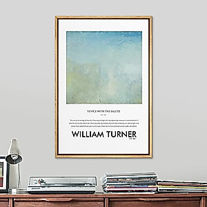 SIGNLEADER Framed Canvas Print Wall Art William Turner Venice Landscape Nature Wilderness Illustrations Fine Art Rustic Scenic Relax/Calm Colorful for Living Room, Bedroom, Office - 16"x24" NATURAL