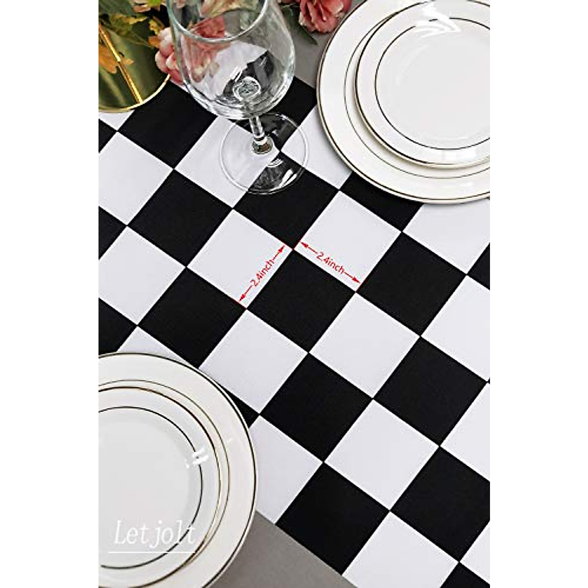 Table Runner Black and White Checkerboard Racing Theme for Anniversary Runner Dinner Parties Supplies Birthday Party Wedding Winter New Year Decorations 12 x 72 Inches