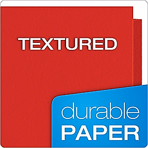Oxford 2 Pocket Folders, Textured Paper, Assorted Colors (Light Blue, Red, Yellow, Orange, Green), Letter Size, 50 Per Box (67613)