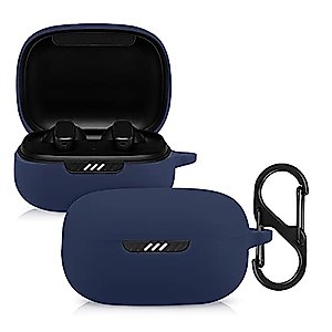 kwmobile Silicone Case Compatible with JBL Live Pro Plus - Case Protective Cover for Headphones - Dark Blue