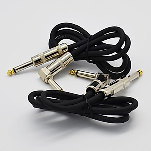 SbE-rsyun Guitar Cable 3ft 1/4 Instrument Cable Right Angle to Straight 1/4" Plug for Electric Guitar Bass Amplifier Audio,Black 3 Pack