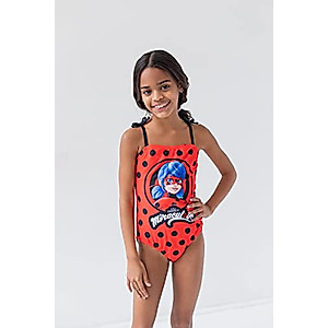 Miraculous Ladybug Big Girls One-Piece Bathing Suit Red/Black 14-16