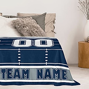 ANTKING Dallas Throw Blanket Personalized Custom Any Name and Number for Men Women Youth Gifts