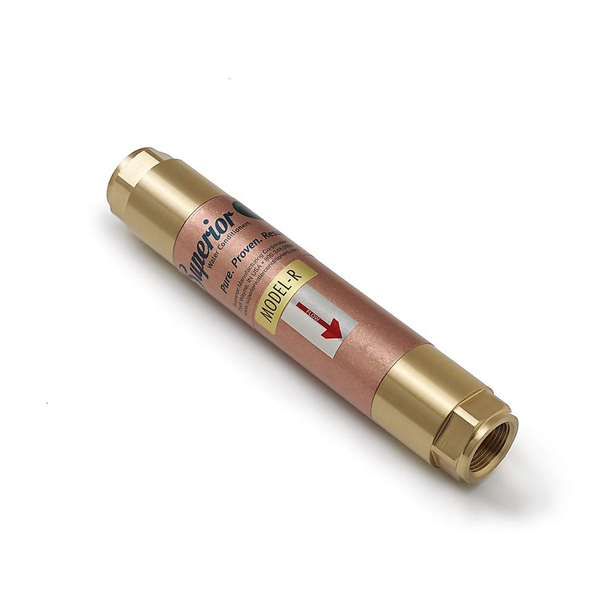 Superior Water Conditioners Model R in-Line Water Conditioner System with No Electric, Salt Free Water Conditioner & Descaler System for Water Heaters & Small Homes, 6 GPM, 3/4" Inlet/Outlet