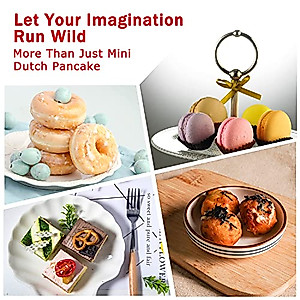 Mini Dutch Pancakes Maker Machine - Commercial Mini Poffertjes Machine Dorayaki, Electric 25PCS Muffin Iron with Non-Stick Plates for Bakery Home and Kitchen Restaurant Snack Bar | 110V