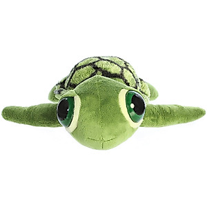 Aurora® Enchanting Dreamy Eyes™ Slide Sea Turtle Stuffed Animal - Captivating Gaze - Aesthetic Appeal - Green 10 Inches