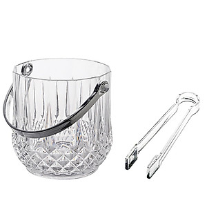 Cabilock Ice Bucket Clear Wine Bucket: everage Tub Cocktail Home Bar Accessories with Ice Tongs Wine Drink Tub Cooler for Party Bar