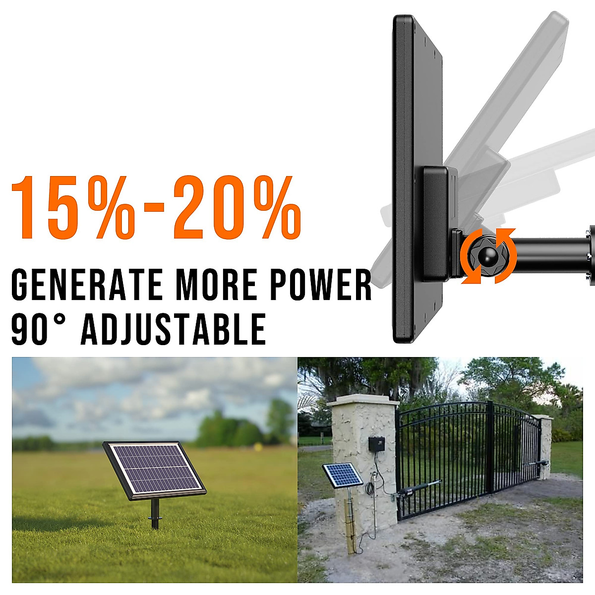 POWOXI Solar Panel 12V 6W Car Solar Battery Charger Maintainer + Charge Controller Waterproof Solar Trickle Charger Adjustable Mount Bracket Alligator Clip for Gate Opener, Cars, etc.