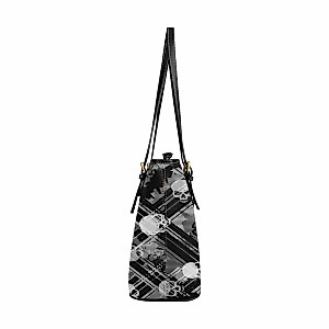InterestPrint Striped Pattern With Skulls Bags for Women LeatherPurse and Handbags Large Shoulder Bag Crossbody Purse
