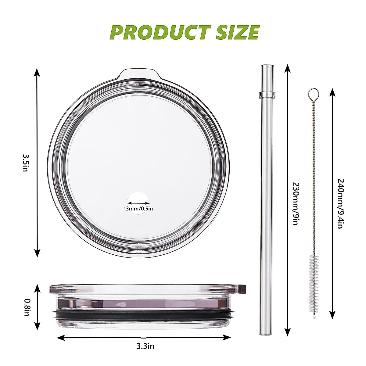 20 oz Tumbler Straw Lid, Replacement Lids for YETI 20 oz Tumbler, 20oz Straw Lids for yeti rambler straw lid 16 oz Pint, 20 oz Tumbler, 24 oz Mug, 25 oz Straw Mug, BPA Free and Shatter-proof, 2 Pack