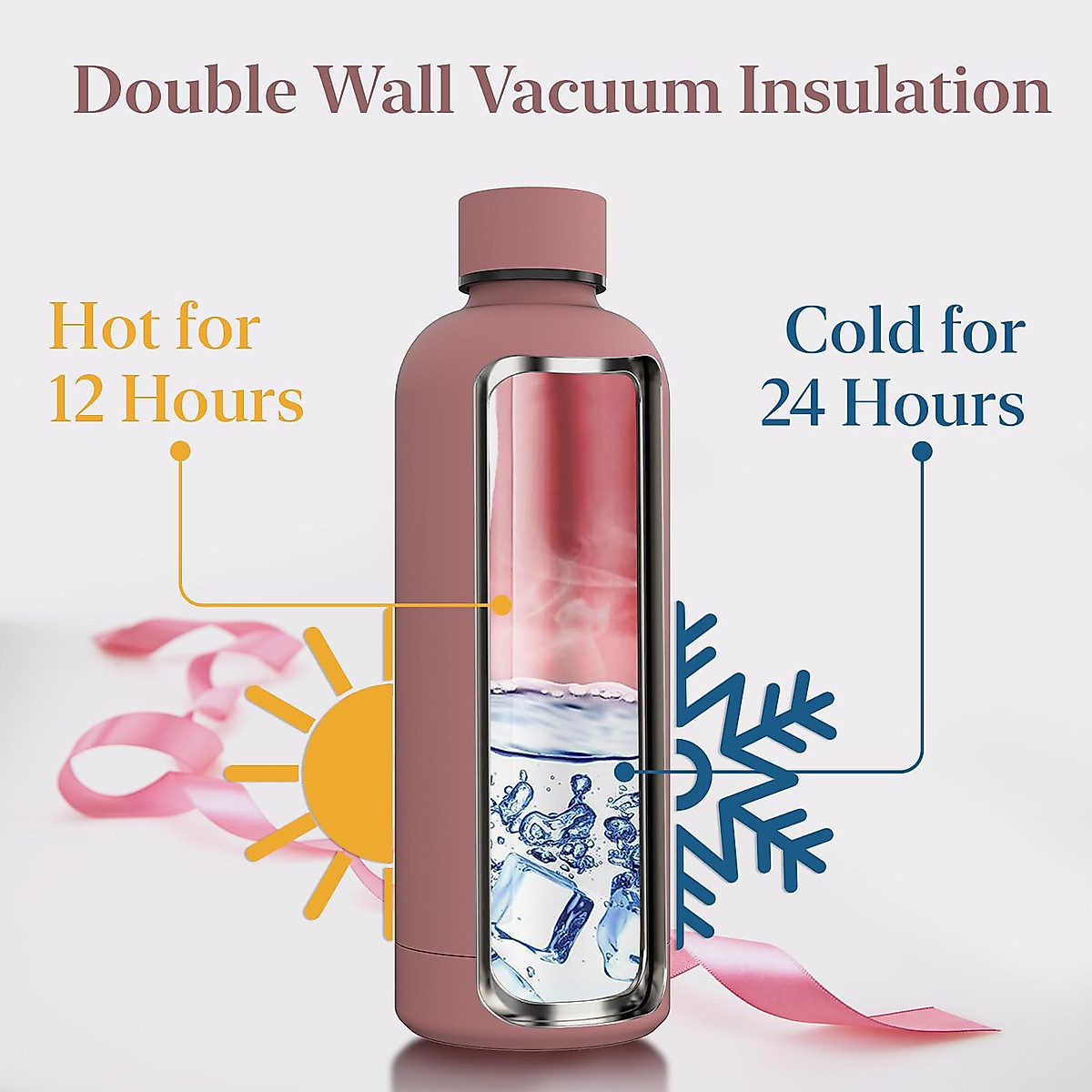 shop4ever A Wise Woman Once Said I'm Outta Here and Lived Happily Ever After Engraved Insulated Stainless Steel Water Bottle Tumbler Cap Lid 17 oz. (Pink)