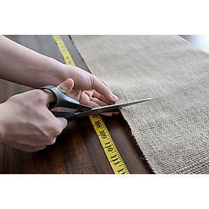 12" x 10yd NO-FRAY Burlap Roll ~ 3 - 5 Table Runners ~ Natural Long Fabric with Finished Edges. Perfect for Weddings, Placemats, Crafts. Decorate Without The Mess!