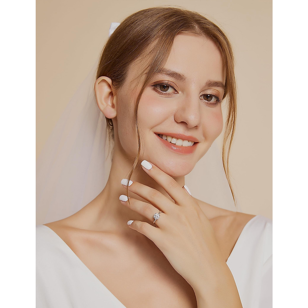 EAMTI 1.5CT 925 Sterling Silver Engagement Rings Round Cut Solitaire Cubic Zirconia CZ Wedding Promise Rings for Her Wedding Bands for Women Size 6