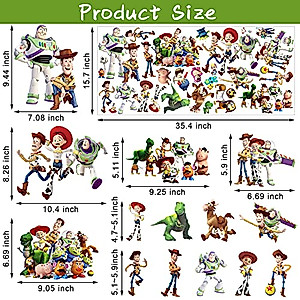Toy 4 Anime Wall Decals Removable Large Waterproof Toy Cartoon Story Wall Sticker Peel and Stick Mural for Girls Kids Children Bedroom Living Room Baby Nursery Decoration