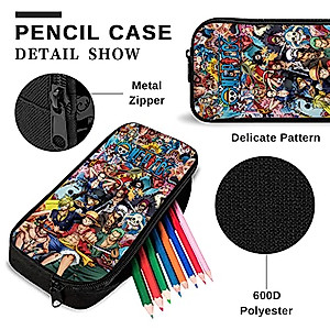 URYLVUG Japanese Anime 3 in 1 Backpack Set, Cosplay Daypack, Insulated Lunch Bag for Work, Pencil Case for Boys Girls, Large-capacity Travel Bag - Blue