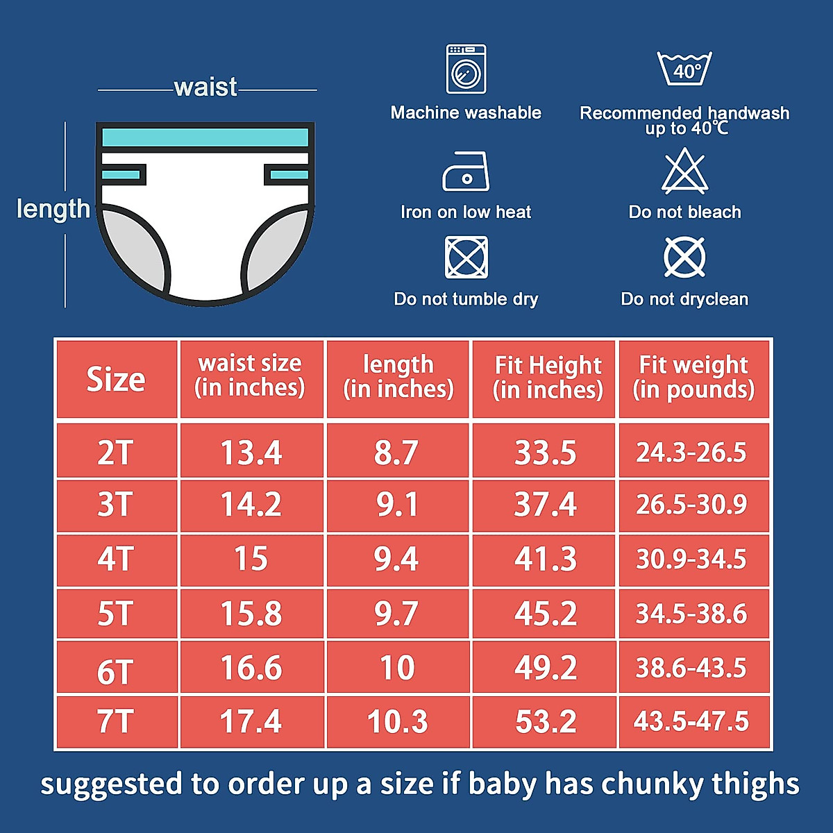MooMoo Baby Cotton Training Pants Strong Absorbent Toddler Potty Training Underwear for Baby Boy Pee Pants 4T