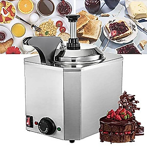 Commercial Chocolate Jam Warmer, 30-110℃ Sauce Pump Dispenser, Stainless Steel Food Warmer Chocolate Heated Pump for Hot Fudge Caramel Butter Cheese