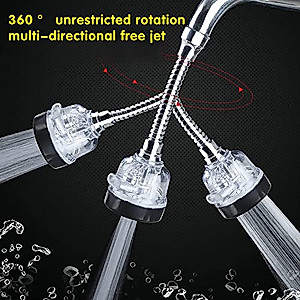 Askfairy Universal Splash Filter Faucet 360° Rotating Splash-Proof Rotating Faucet Nozzle, Pressurized Shower Water Saving Three Modes