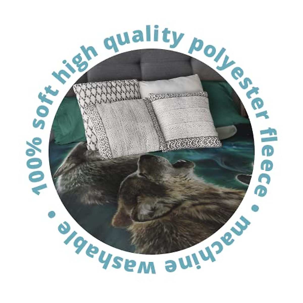 Dawhud Direct III Howling Wolf Fleece Blanket for Bed, 75" x 90" Queen Size Moon Fleece Throw Blanket for Women, Men and Kids - Super Soft Plush Wolf Blanket Throw Plush Blanket Wolf Gifts