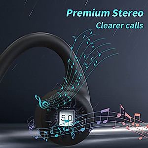 ReeRay Waterproof Bone Conduction Swimming Headphones, R5 Open-Ear IP68 MP3 Player Wireless Sport Bluetooth Earphones with Mic,Built-in 8G Memory Headset for Swimming Running Cycling Driving