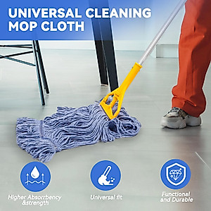 Commercial Heavy Duty Mop Heads Replacement for Rubbermaid: 6 Packs Industrial Wet Mop Head for Floor Cleaning - Cotton Commercial Products Wet Mop Refills