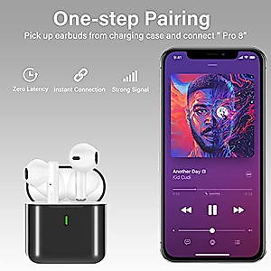 Wireless Earbuds Bluetooth 5.1 Headphones 30H Playtime in-Ear Hi-Fi Stereo Sound Noise Cancellation Mic IPX7 Waterproof Headset for iPhone/Samsung/Android/PC Black