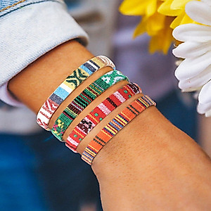 Lorfancy 12 Pcs Boho Bracelets for Women Girls Braided Bracelets Ankle Bracelets Aesthetic Beach Surfer Woven Men Friendship Bracelet Jewelry Accessories