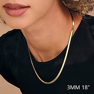 DEARMAY Gold Herringbone Necklace for Women Dainty Gold Necklace for Women Simple Gold Chain Choker Necklace for Women Minimalist Thin Snake Chain Necklaces for Teen Girl Gifts