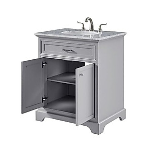 Elegant Kitchen and Bath 30 inch Single Bathroom Vanity Cabinet Set - Light Grey