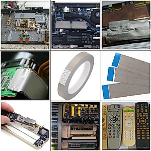 GENNEL 5mm x 20M (0.2in x 65ft) Conductive Cloth Fabric Adhesive Tape, Faraday Tape for EMI Shielding, Interference Signal Blocking, Laptop Mobilephone LCD Repair, Cable Wire Harness Wrapping